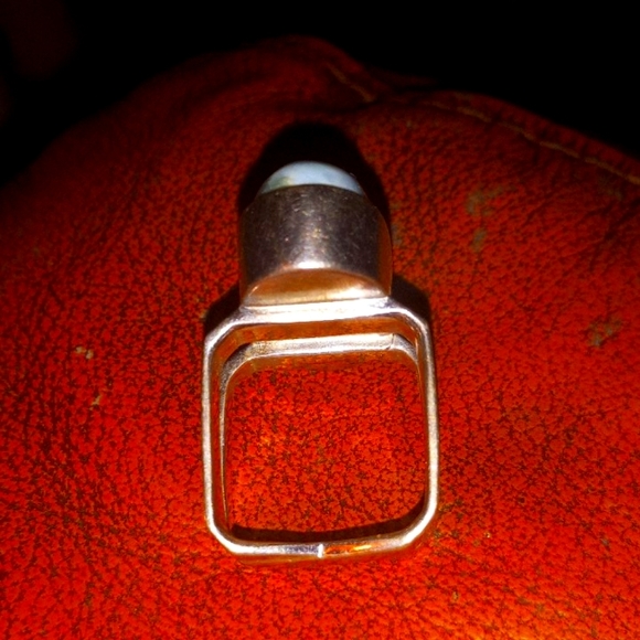 Jewelry | Big Blue Stone Square Design Womens Ring | Poshmark